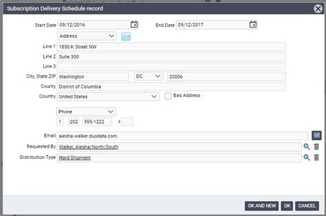 About The Subscription Delivery Schedule Form Aptify Support