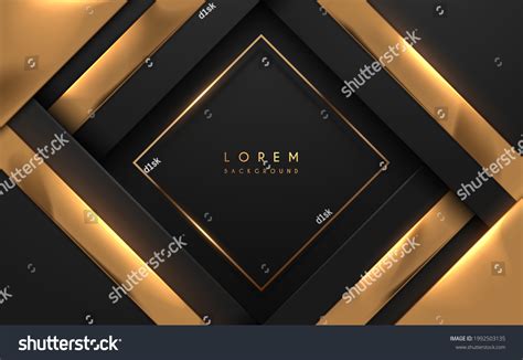 Abstract Black Gold Geometric Shapes Background Stock Vector Royalty Free 1992503135
