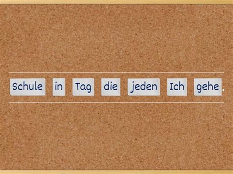 Schultag Satzbau Unjumble