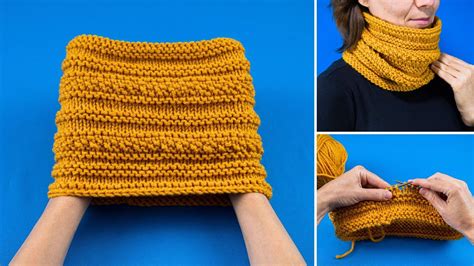 How To Knit A Simple Snood Quickly And Easily Youtube