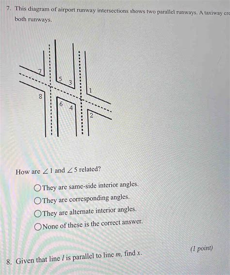 Solved 7 This Diagram Of Airport Runway Intersections Show Geometry