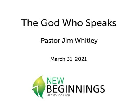 The God Who Speaks Wed 331 Logos Sermons