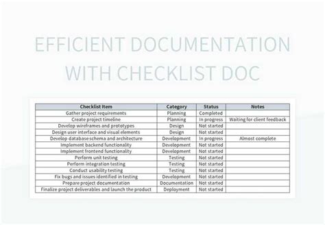 Improving Documentation Efficiency With Checklist Excel Template Free