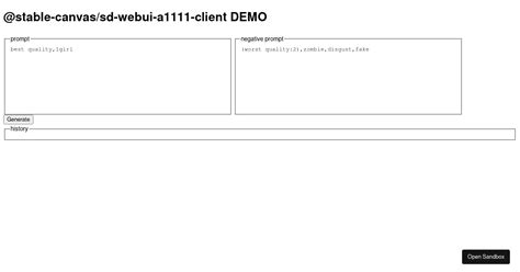 Sd Webui A1111 Client Demo Codesandbox