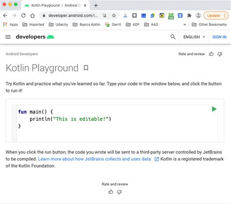 Kotlin Playground Empty Not Editable Issue Google Developer