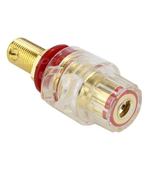 ELECAUDIO BP 204 insulated terminal strip Gold plated Ø22mm x 52mm Red Audiophonics