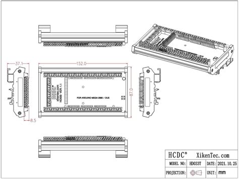Din Rail Mount Pinout Breakout Terminal Block Module For Arduino Mega