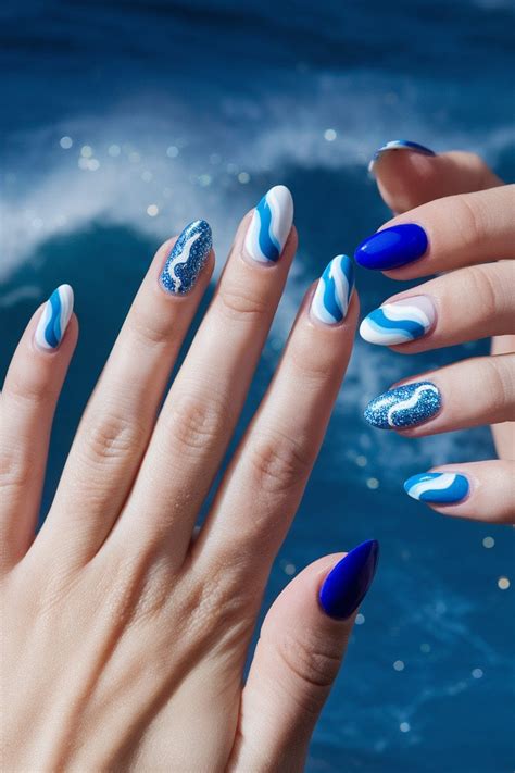 30 Blue And White Nail Designs Nail The Glam