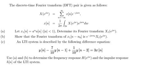 Solved The Discrete Time Fourier Transform DFT Pair Is Chegg