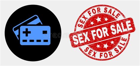 Vector Plus Bank Cards Icon And Scratched Sex For Sale Seal Stock