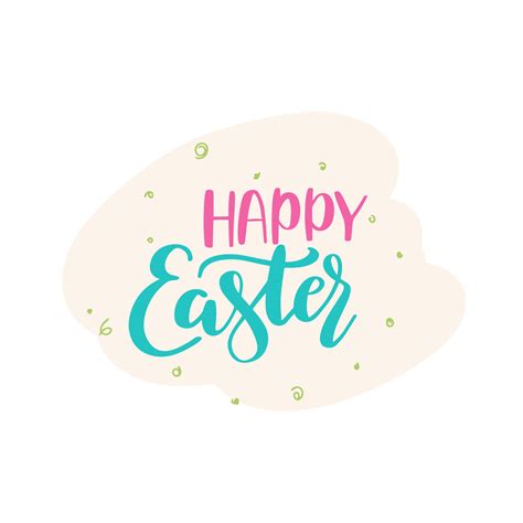 Happy Easter Hand Lettering On Light Background 21935284 Vector Art At