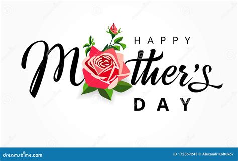Happy Mothers Day Elegant Lettering Background Stock Vector