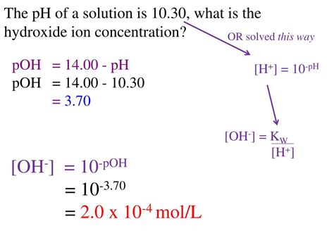 PPT Definition PH And POH Given PH POH H 3 O Or OH