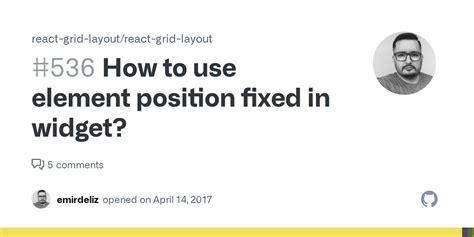 How To Use Element Position Fixed In Widget · Issue 536 · React Grid