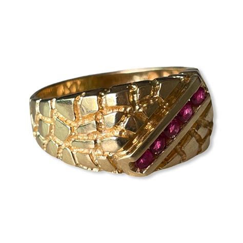 1970 S 14k Gold Ruby Nugget Ring ♕ Estate ♕ ♕ Depop