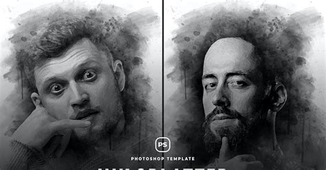Ink Splatter Photo Effect Layer Styles Including Black And Splatter