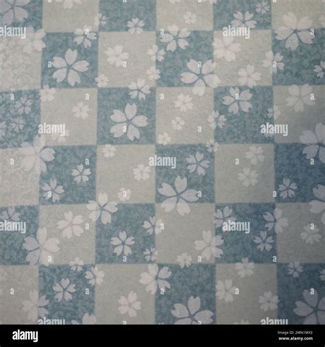 Traditional Japanese Patterns Against White And Grey Check Patterns