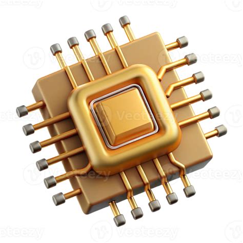 Extraordinary Modern A Single Microchip Magnified And Highly Detailed Its Golden Circuits