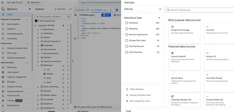 Explore the Google Cloud console | BigQuery