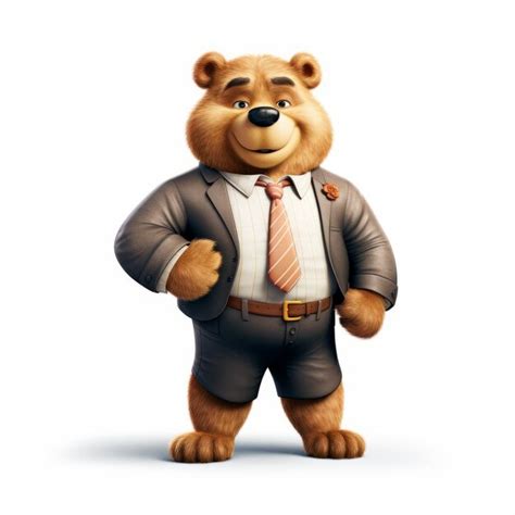 Bronzepunk Bear A Highly Detailed Business Attire Character In Ray