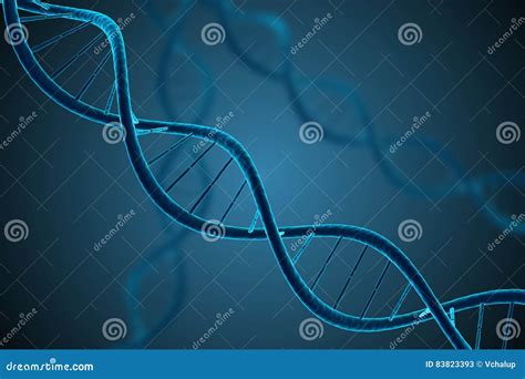 3d Rendered Illustration Of Glowing Dna Molecule Genetics And