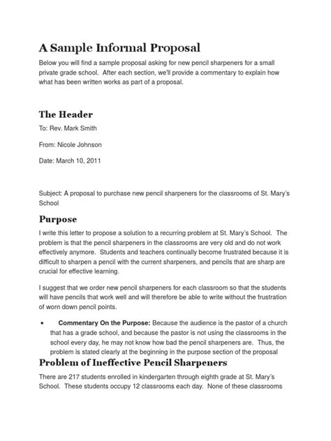 Informal Business Proposal Template