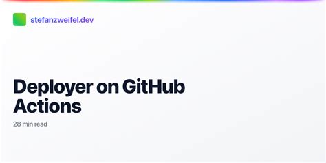 Deployer On Github Actions Stefanzweifeldev