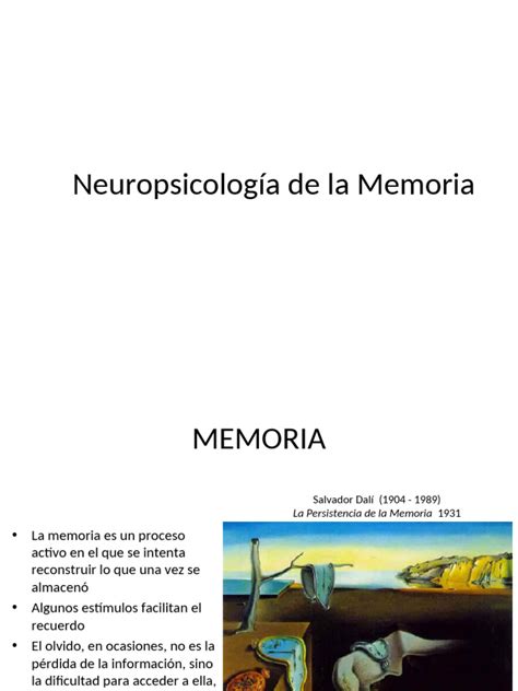 Tema 32 Neuropsicología De La Memoria Y Sus Trastornos Pdf Amnesia