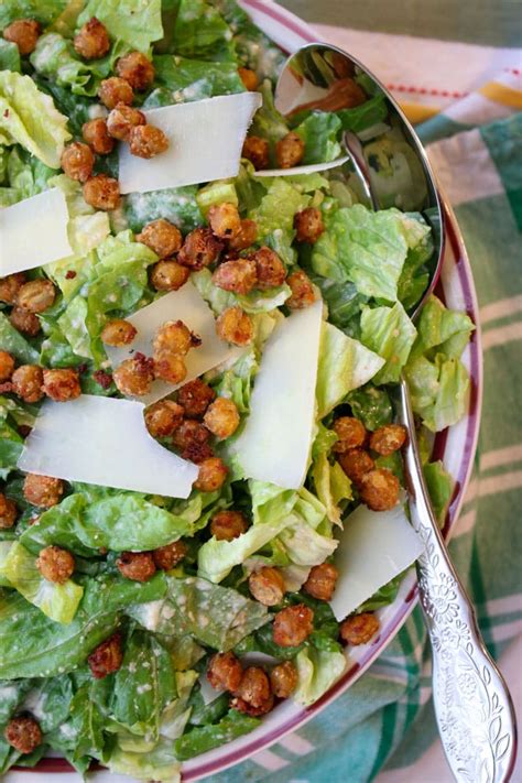 Roasted Chickpea Caesar Salad Krazy Kitchen Mom