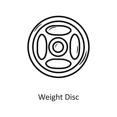 Weight Disc Vector Outline Icon Design Illustration Workout Symbol On
