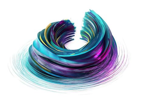 Premium AI Image Abstract Iridescent Shape 3d Render Colorful Spiral
