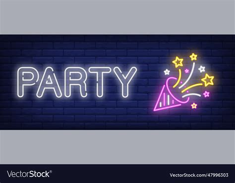 Party Neon Sign Royalty Free Vector Image Vectorstock