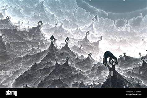 abstract computer generated fractal design 3d illustration of a