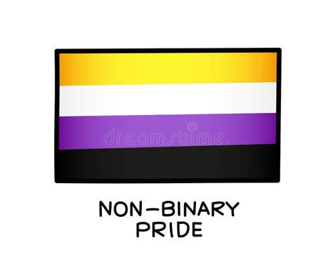 Flag Of Non Binary Pride Colored Brush Strokes Drawn By Hand A