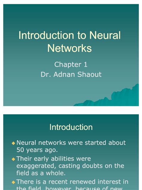 Pdf Introduction To Neural Networks Chapter1 Dokumen Tips