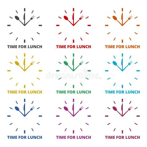 Icono De Hora De Almuerzo Hora De Almuerzo Plana Ilustración Del