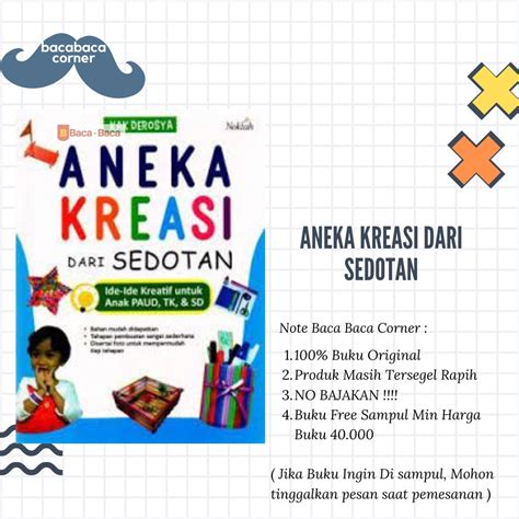 Jual ANEKA KREASI DARI SEDOTAN Buku Anak Shopee Indonesia