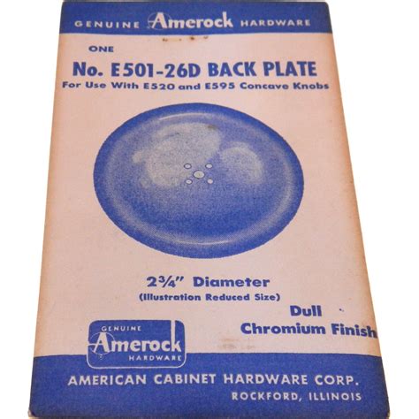 Vintage Amerock Concave Brushed Chrome 2 34 Cabinet Knob Backplate E