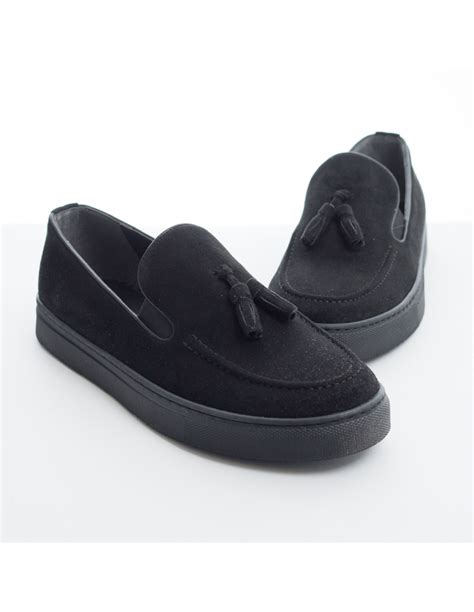Mocassin À Pompon Noir Homme