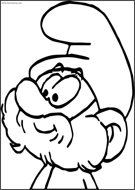 Papa Big Smurf Free Printable Coloring Page