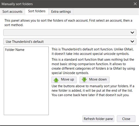 Blank Account And Folder Lists Tb Issue Protz Manually