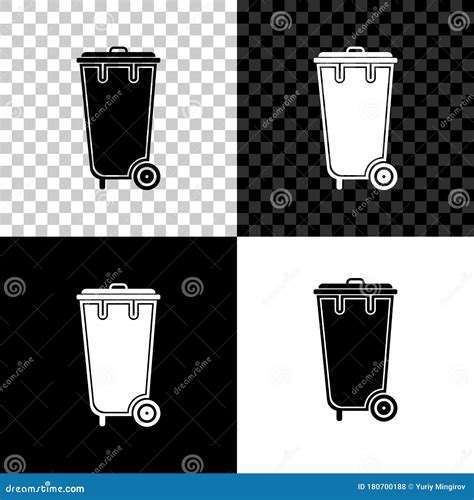 Trash Can Icon Isolated On Black White And Transparent Background Garbage Bin Sign Recycle