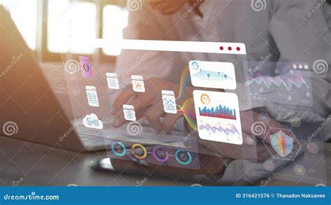 Business Analytics Data And Data Management Systems With Kpis And Kpis Connected To Databases