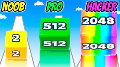 NOOB Vs PRO Vs HACKER Jelly Run 2048 YouTube