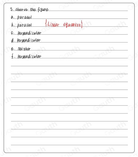 Solved 5 Classify The Following Pairs Of Lines As Parallel