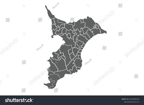 Chiba Map Isolated On White Backgroundfor Royalty Free Stock Vector