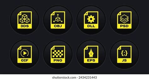Set  File Document Psd Png Stock Vector Royalty Free 2434231443