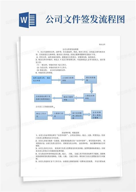 公司文件签发流程图word模板下载编号ljzkjgwb熊猫办公