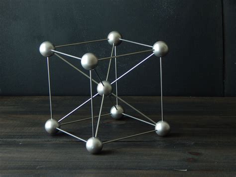 Body Centered Cubic Crystal Model Handmade Wood Molecule Model Science Atom Chemistry T Art