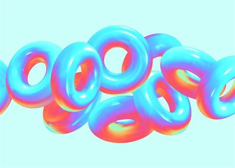 Premium Vector Modern Abstract Minimal Background Torus And Donut